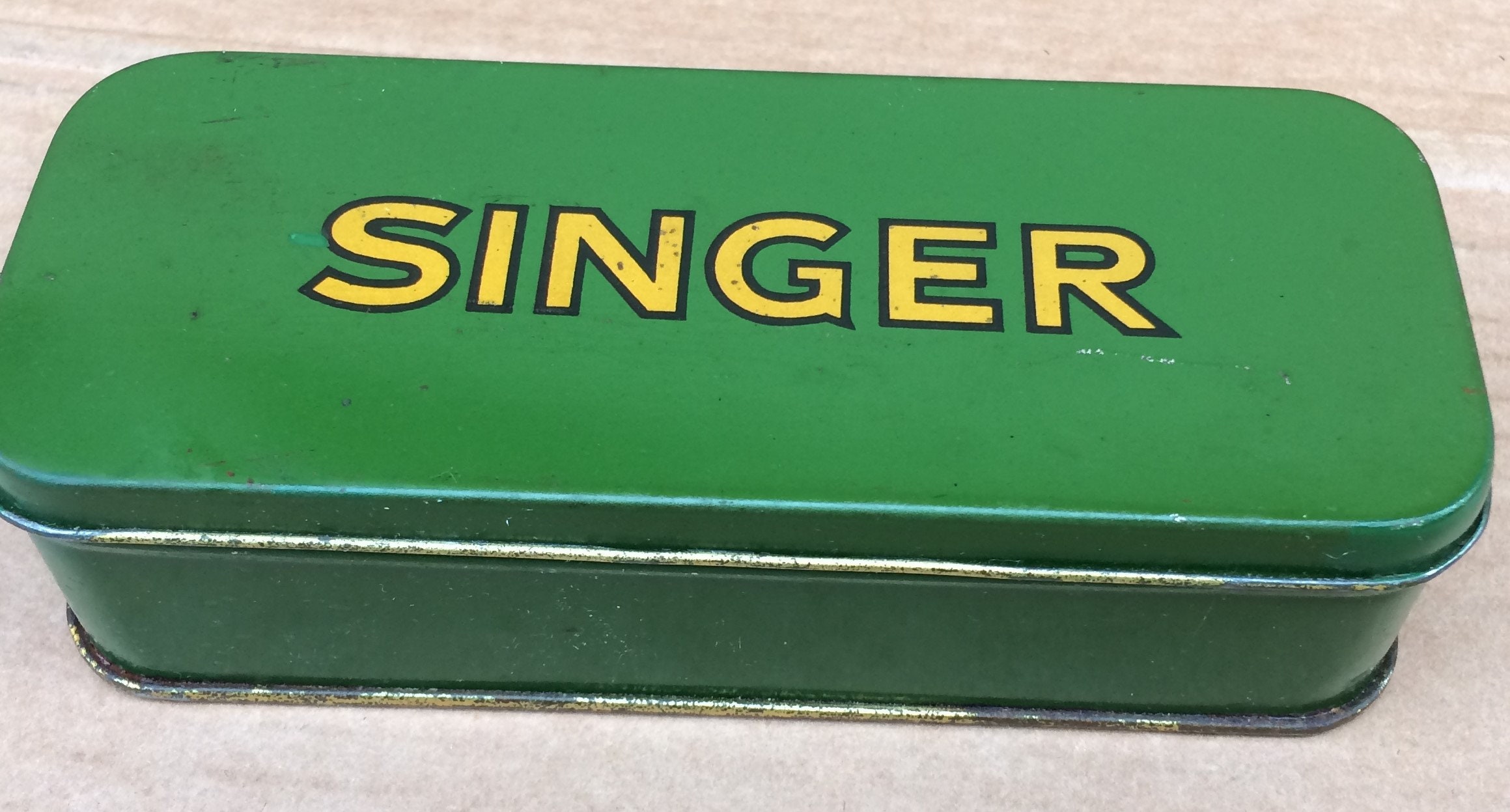 Green Singer Vintage Accessories Tin/case - Etsy