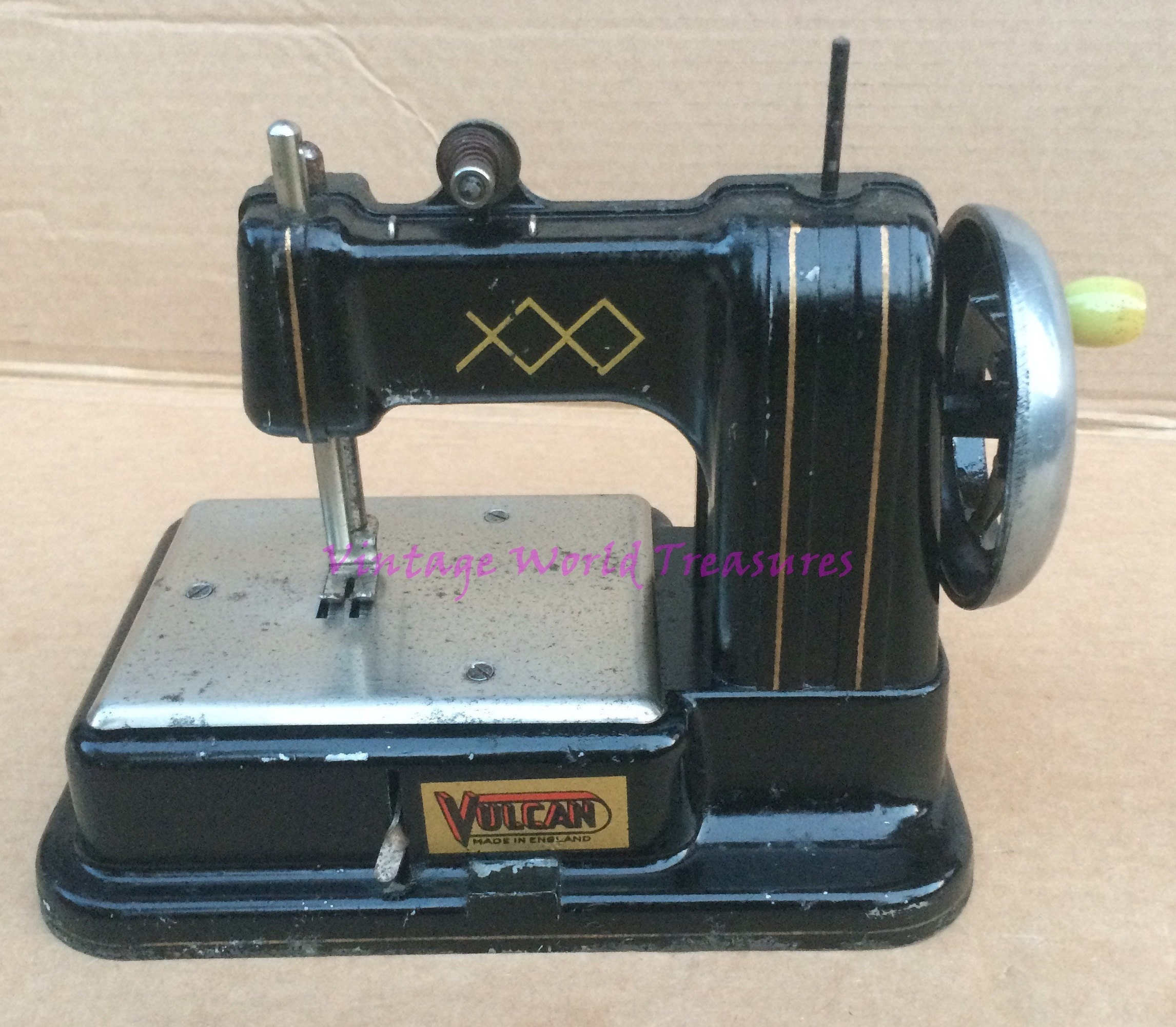 Vulcan Toy, Miniature Child's Chain Stitch Hand Crank Sewing Machine - Etsy