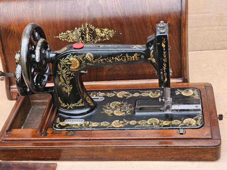 Singer 48K Sewing Machine With Ottoman Carnation Decals - Etsy