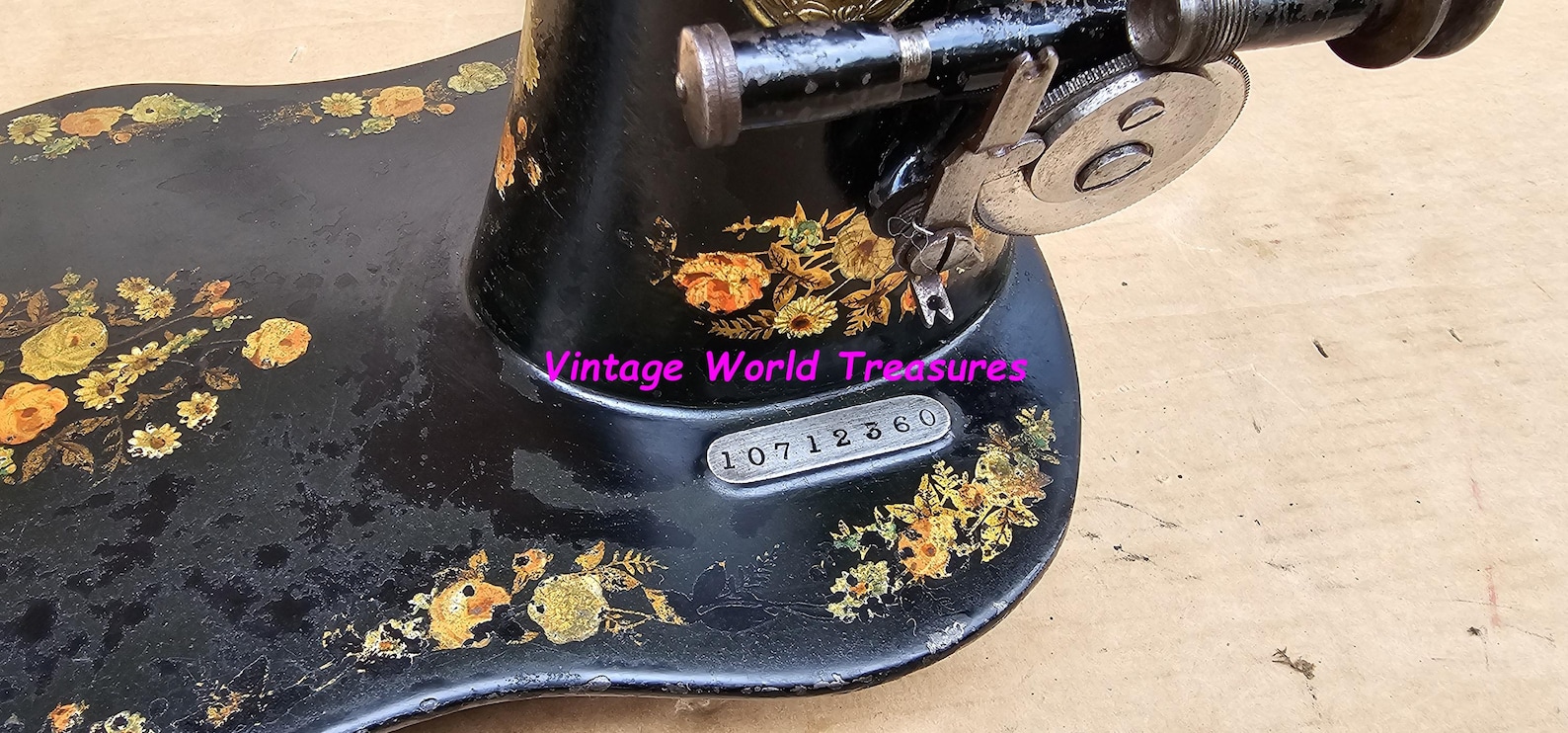 Antique Singer VS2 Fiddle Base Treadle Sewing Machine Head Painted Pink ...