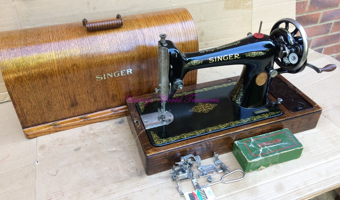 Vintage Singer 66K Hand Crank Sewing Machine - Etsy UK