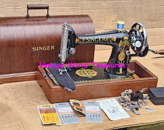 Vintage Singer 66K Lotus Hand Crank Sewing Machine - Etsy