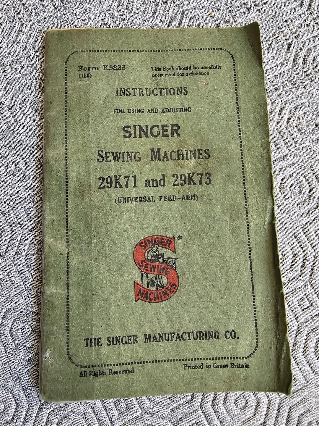 Singer 29K71 and 29K73 Leather Patcher Sewing Machine Instruction ...