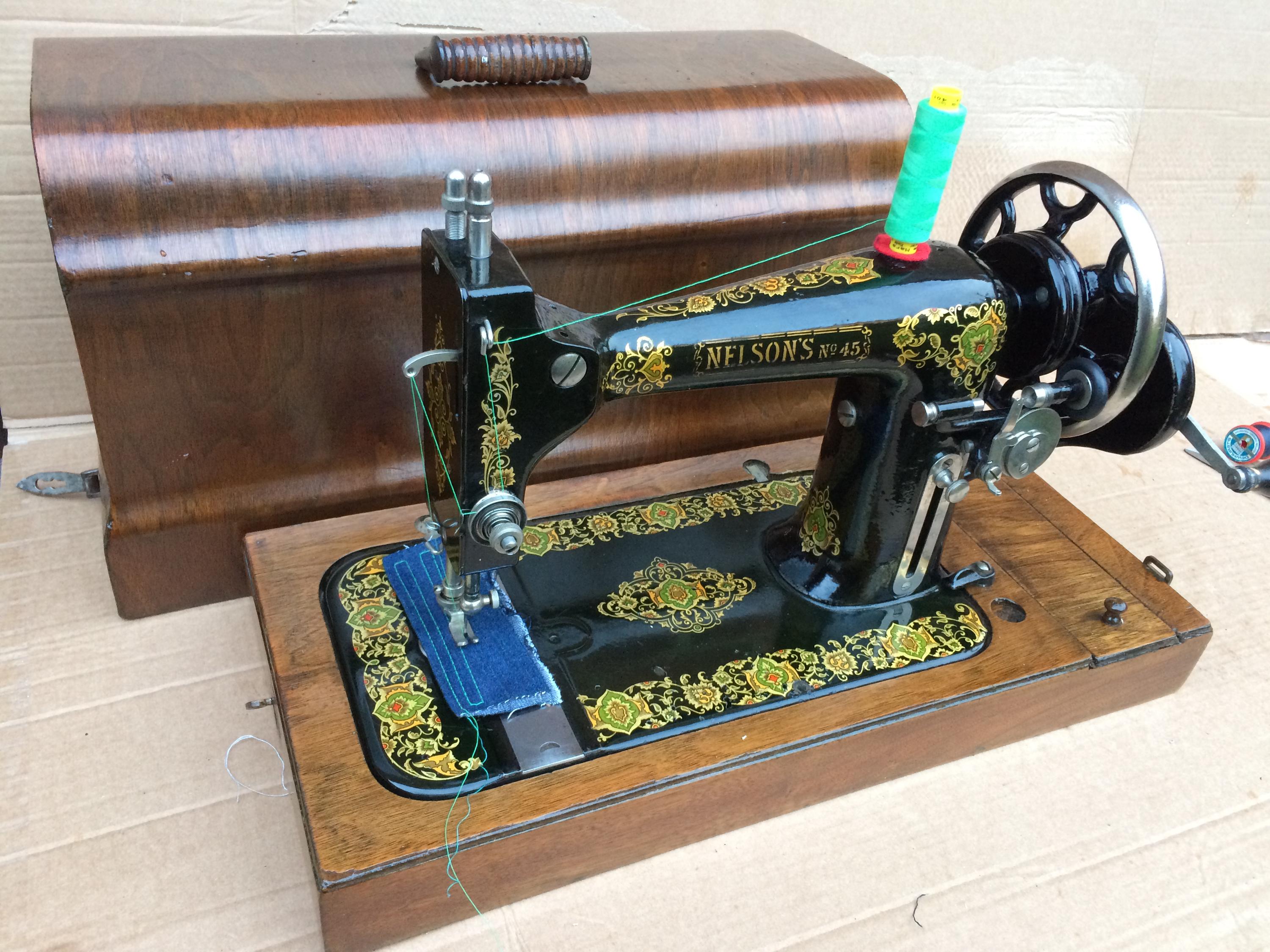Nelson No. 45 Hand Crank Vintage Sewing Machine With Case - Etsy