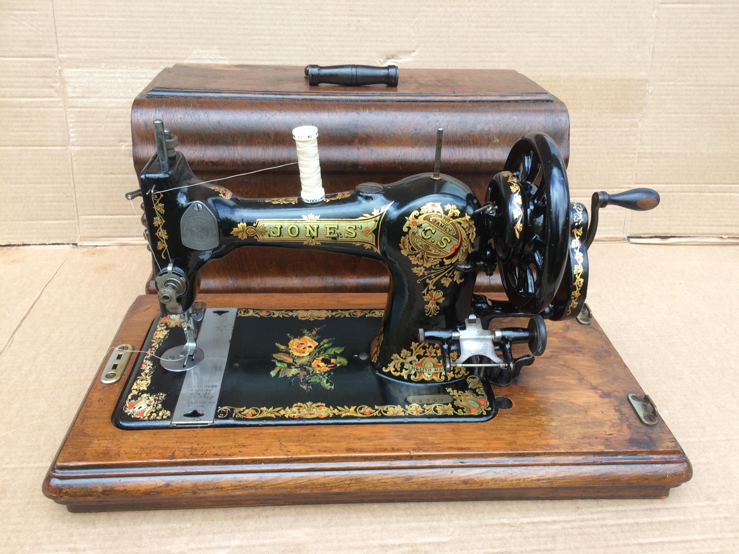 Jones CS Family Vintage Hand Crank Sewing Machine - Etsy