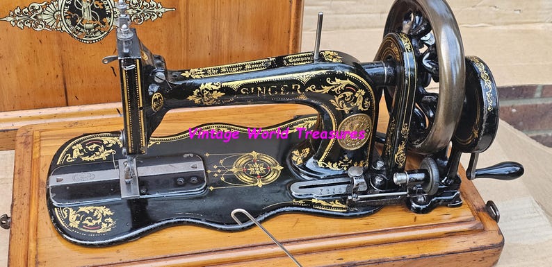 Singer 12K Fiddle Base Hand Crank Sewing Machine - Etsy