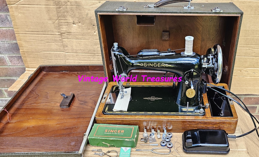 Singer 201K Electric Vintage Sewing Machine With Accessories - Etsy