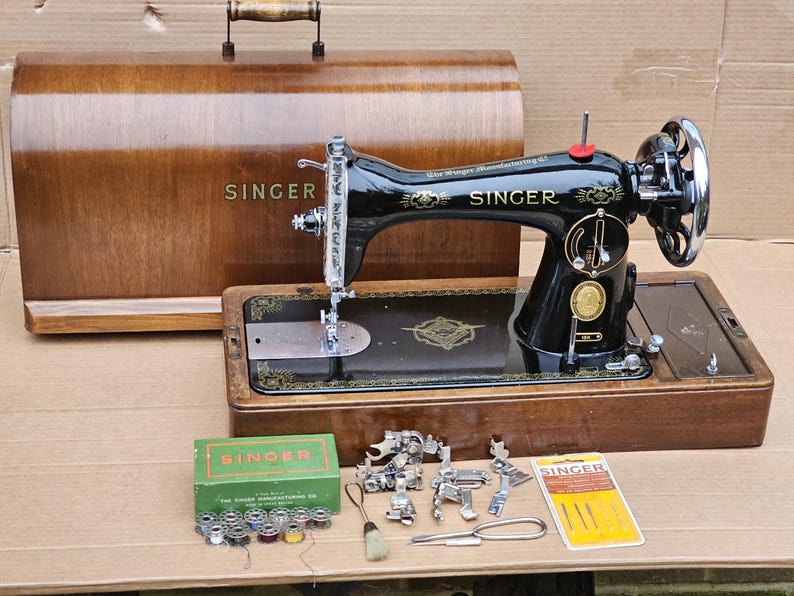 Singer 15, 15K Vintage Sewing Machine With Bentwood Case - Etsy