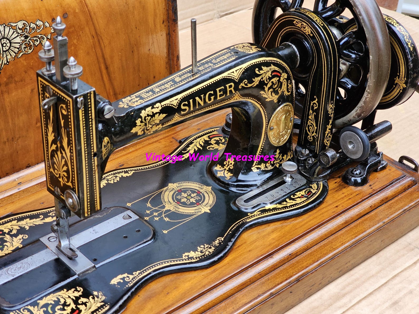 Singer 12K Fiddle Base Hand Crank Sewing Machine - Etsy