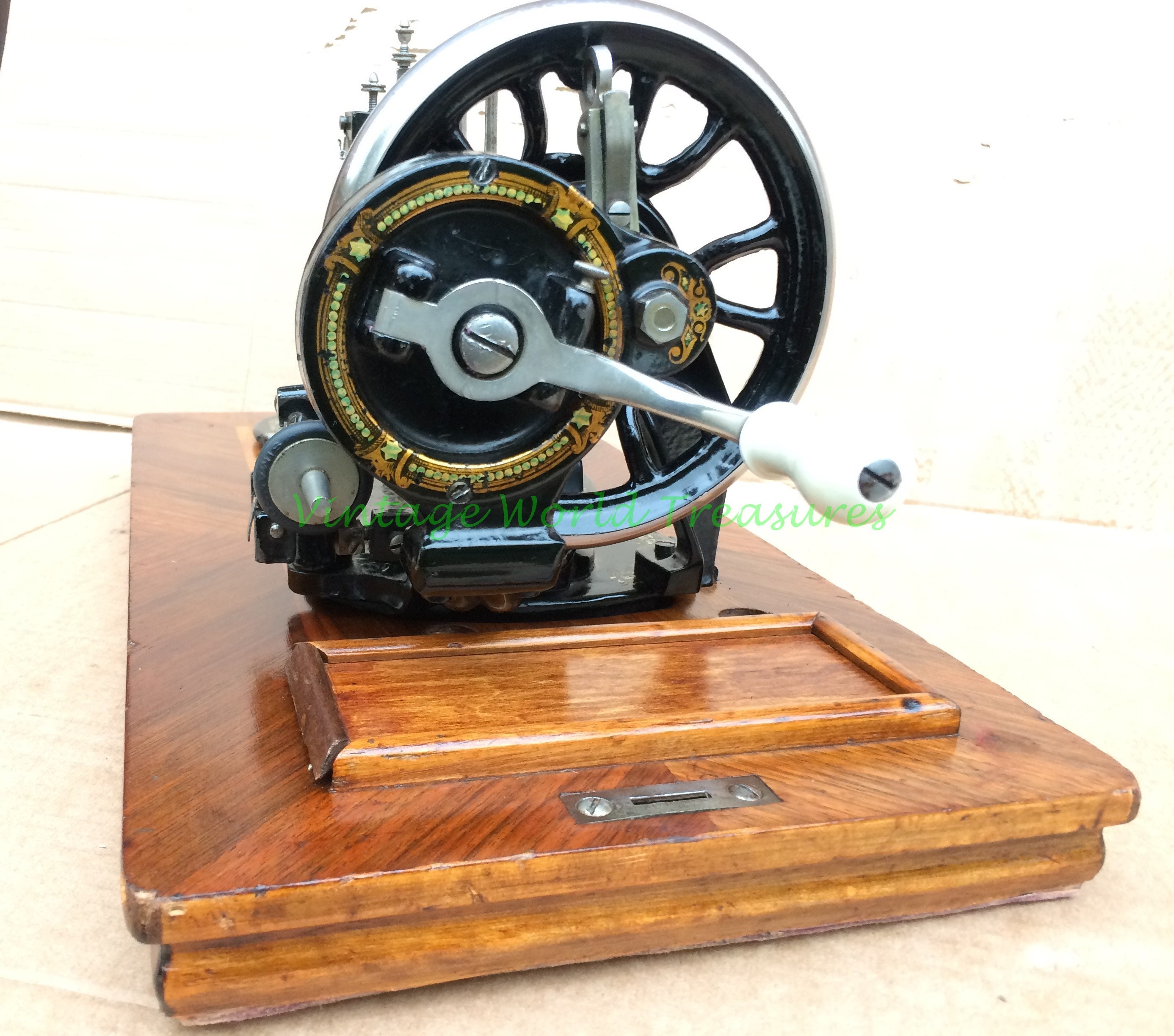 Antique Stoewer Fiddle Base Hand Crank Sewing Machine With Mother of Pearl - Etsy