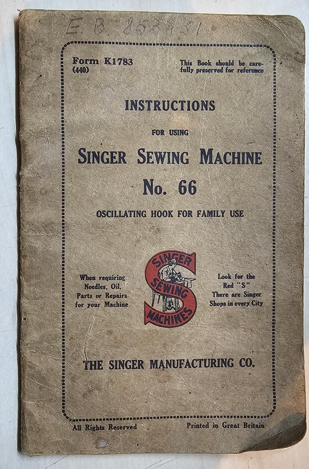 Singer 66 Sewing Machine Instruction Manual Booklet - Etsy
