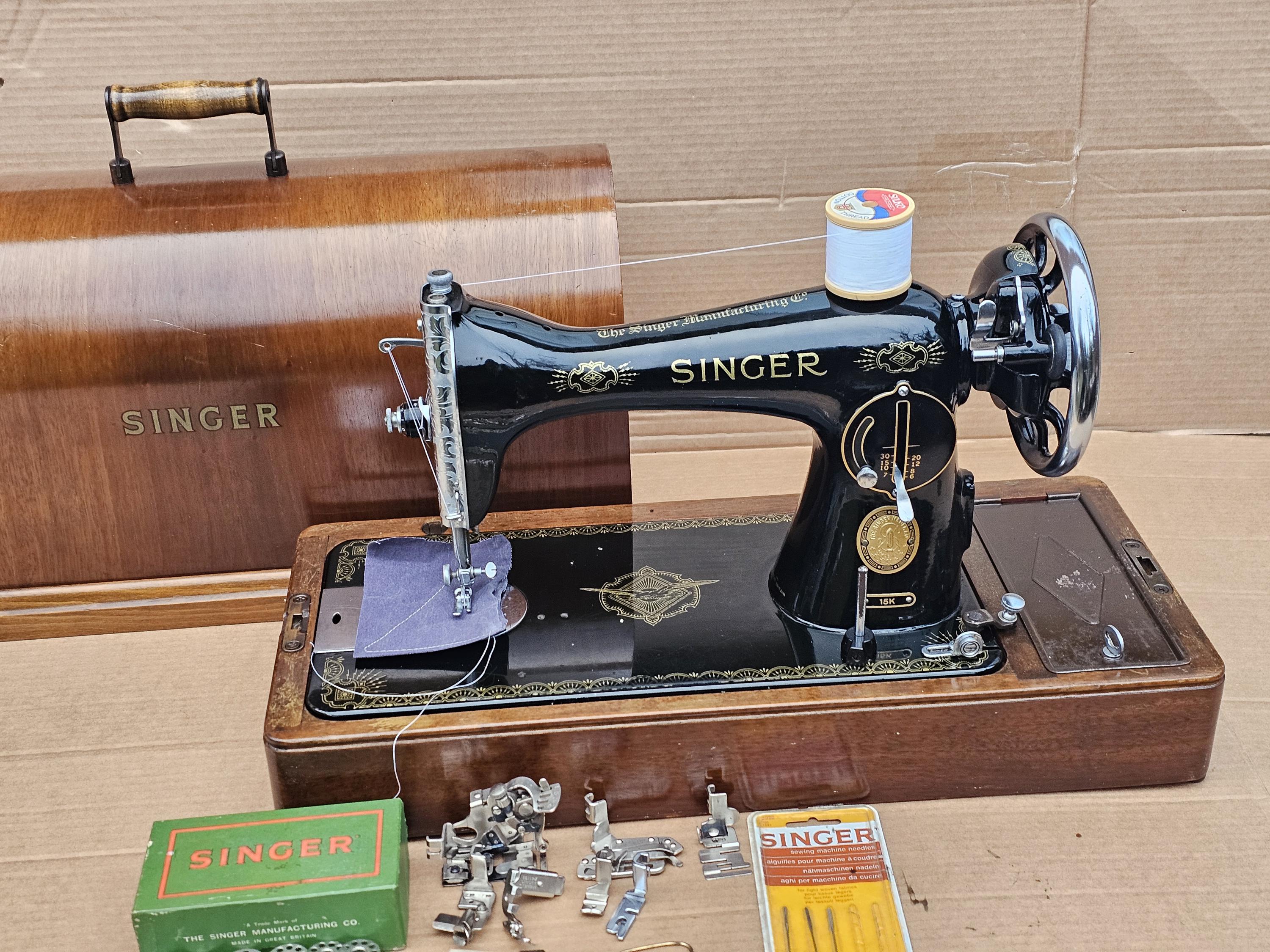 Singer 15, 15K Vintage Sewing Machine With Bentwood Case - Etsy