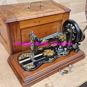 Singer 12K Fiddle Base Sewing Machine With Large Roses Decals - Etsy