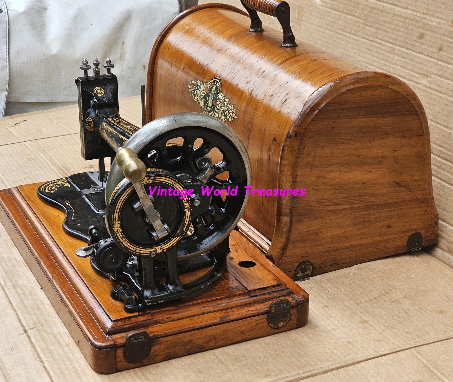 Singer 12K Fiddle Base Hand Crank Sewing Machine - Etsy