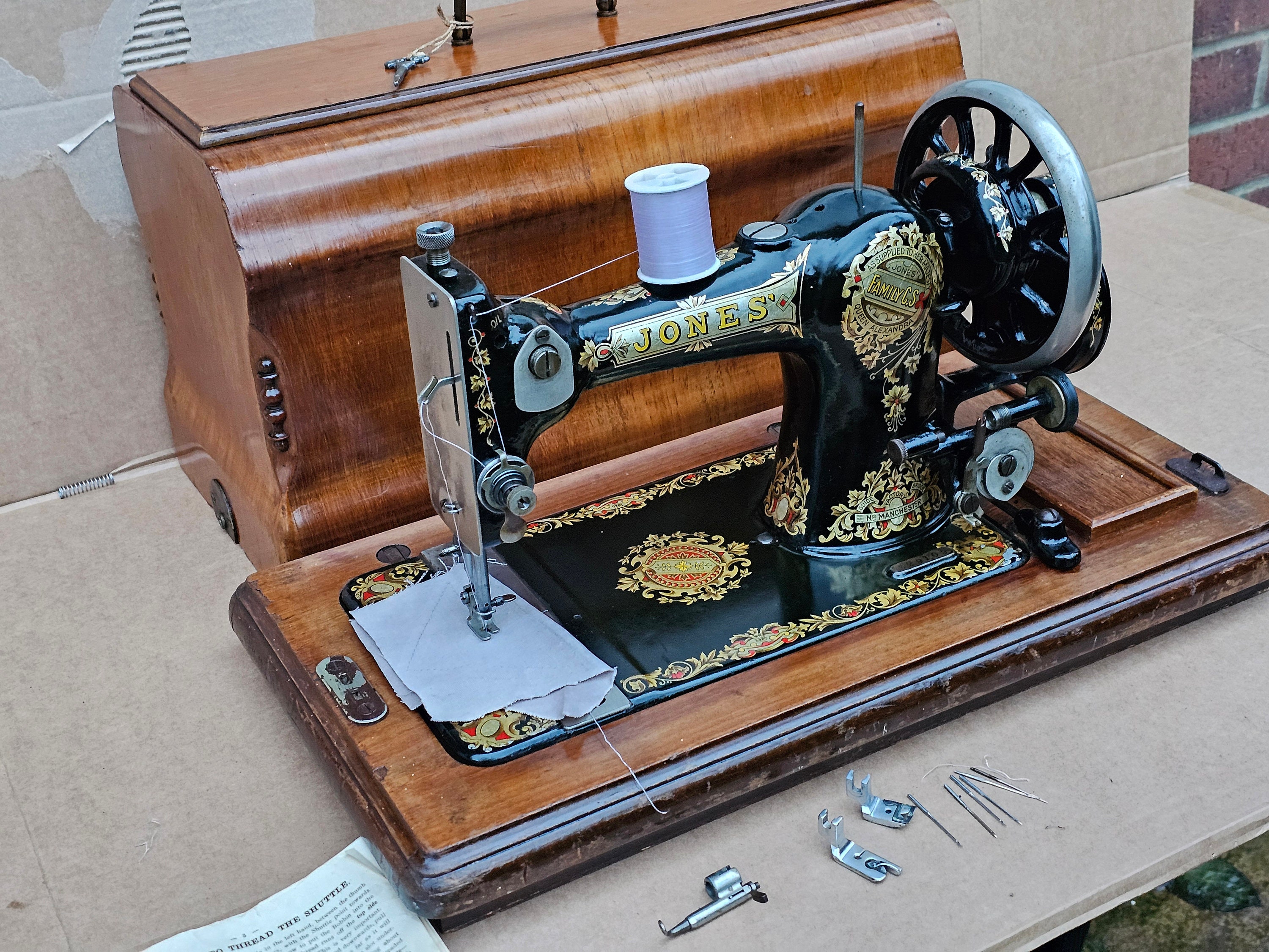 Jones C.S Family Hand Crank Vintage Sewing Machine With - Etsy