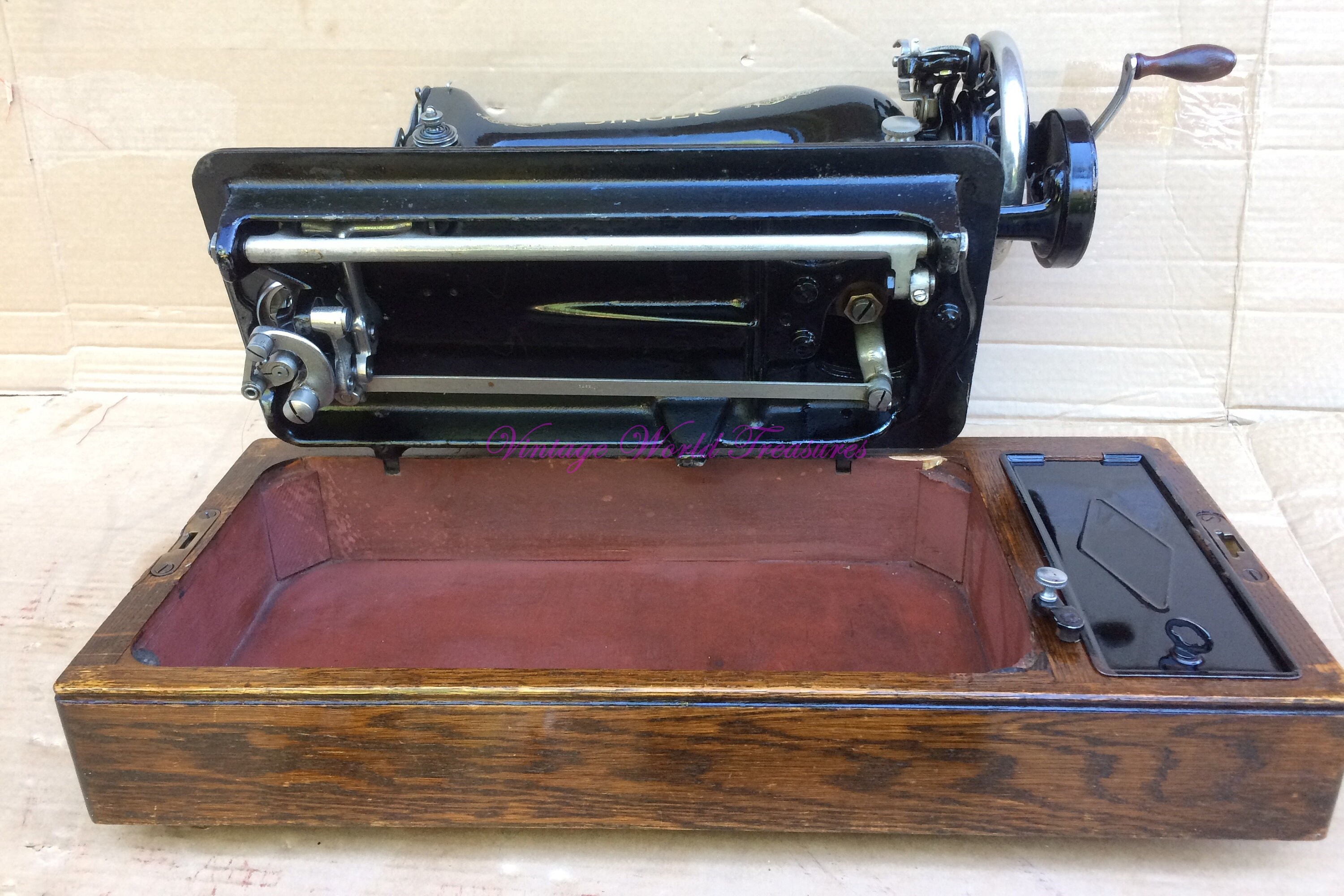 Vintage Singer 66K Hand Crank Sewing Machine - Etsy UK