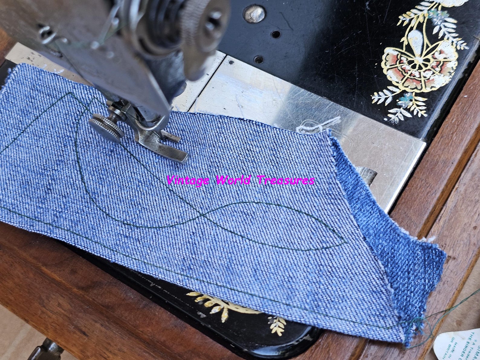 Singer Vs3hand Crank Sewing Machine With Ottoman Carnation Decals - Etsy