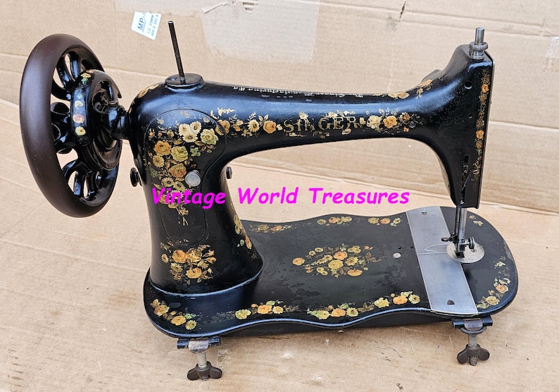 Antique Singer VS2 Fiddle Base Treadle Sewing Machine Head Painted Pink ...