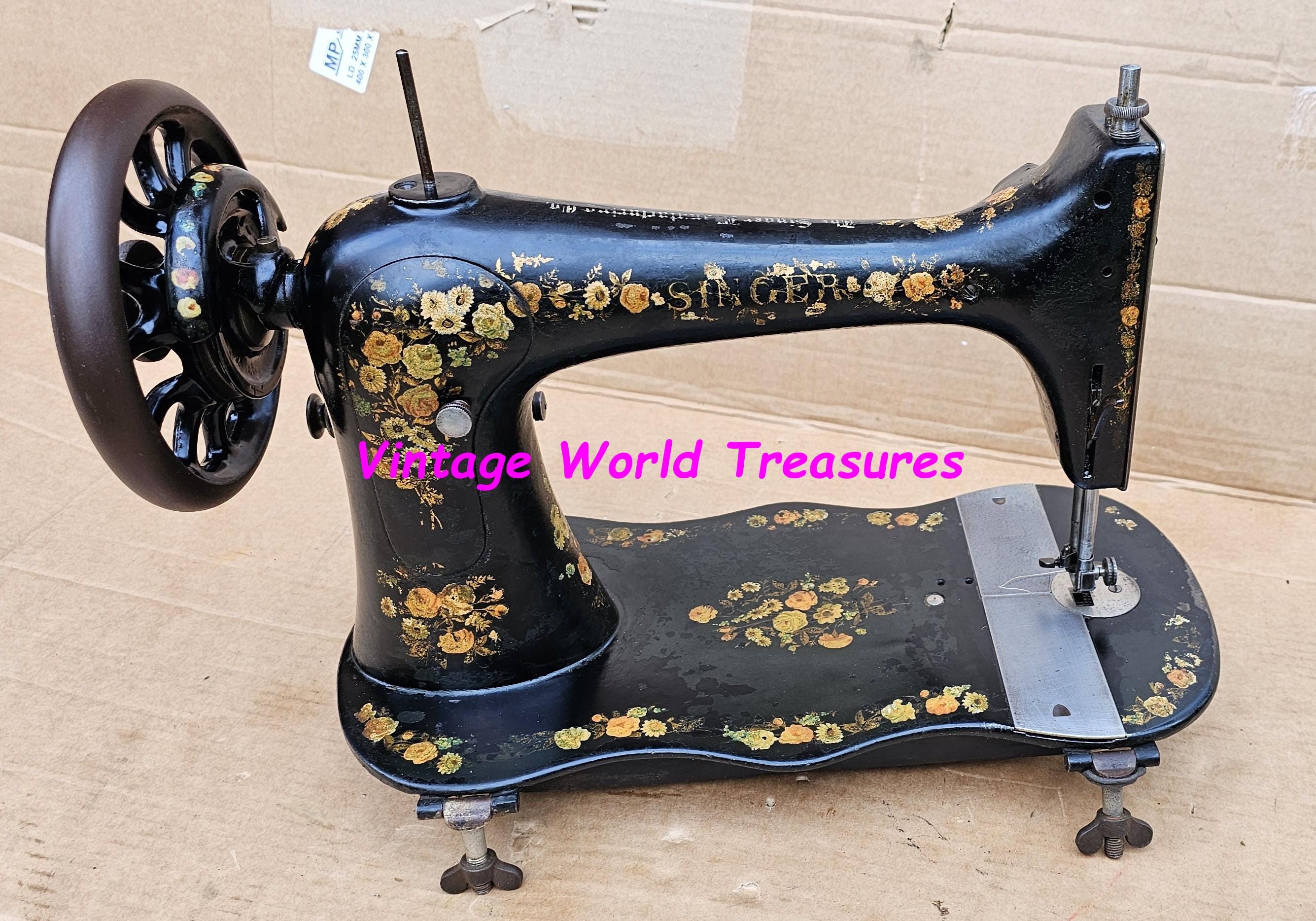 Antique Singer VS2 Fiddle Base Treadle Sewing Machine Head Painted Pink ...