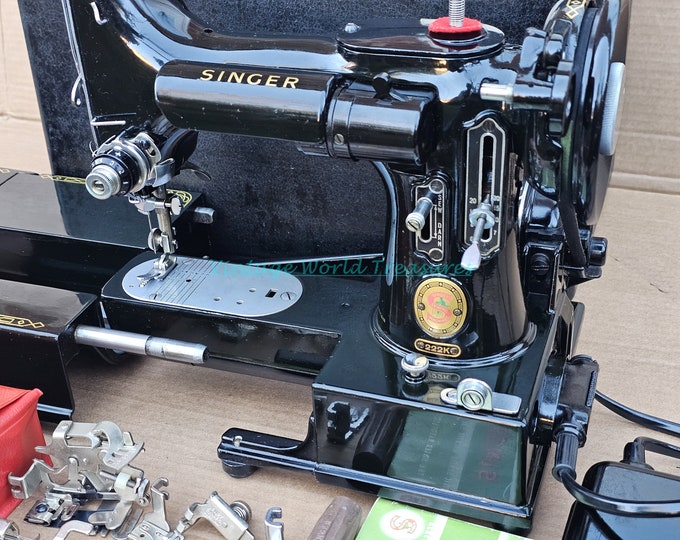 Red S Singer 222K Free-arm Featherweight Sewing Machine With ...