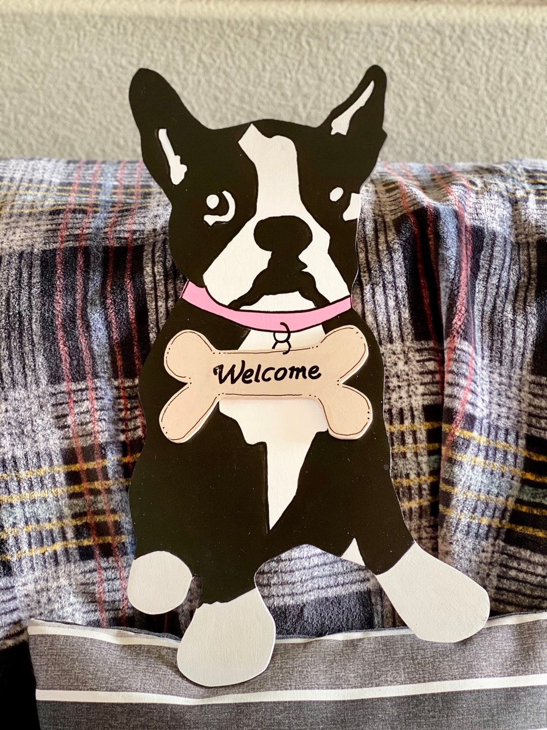 Boston Terrier Door Sign customizable - Etsy