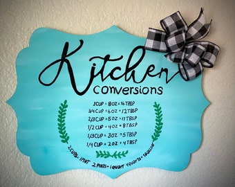 Kitchen Conversions Sign - Etsy