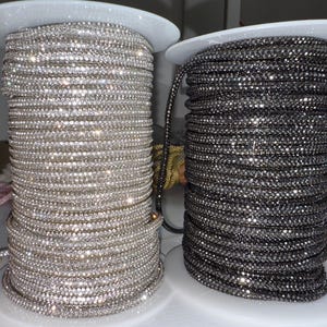 Sparkly Rhinestone Cord – 4mm Macrame Rope, Craft Supply (45 Meter ...