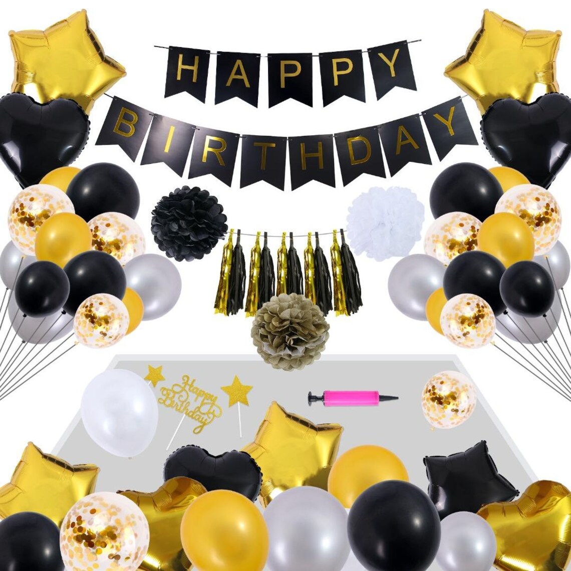 Premium Reusable Birthday Party Decorations 102 PCS Birthday Decoration ...