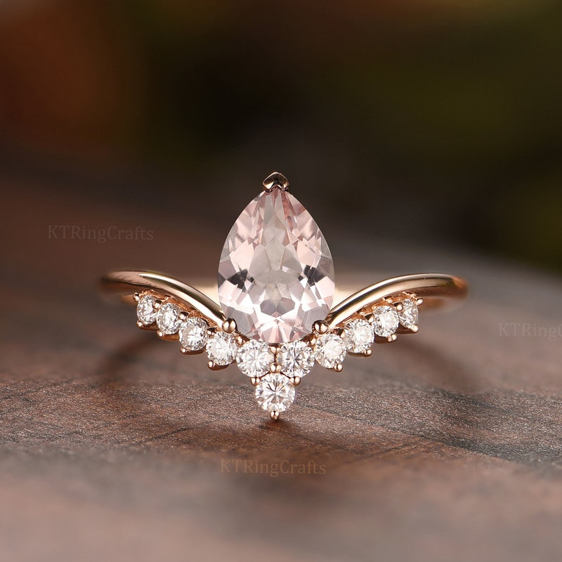 Morganite Engagement Ring - Etsy