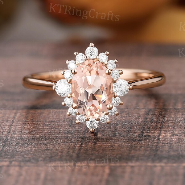 Oval Morganite Ring - Etsy