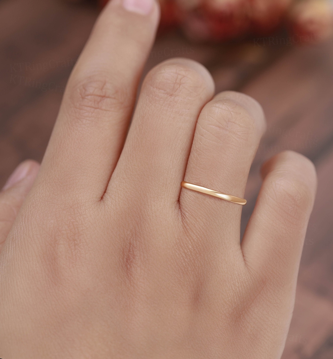 Simple Wedding Band,solid Gold Wedding Band,plain Gold Wedding Ring ...