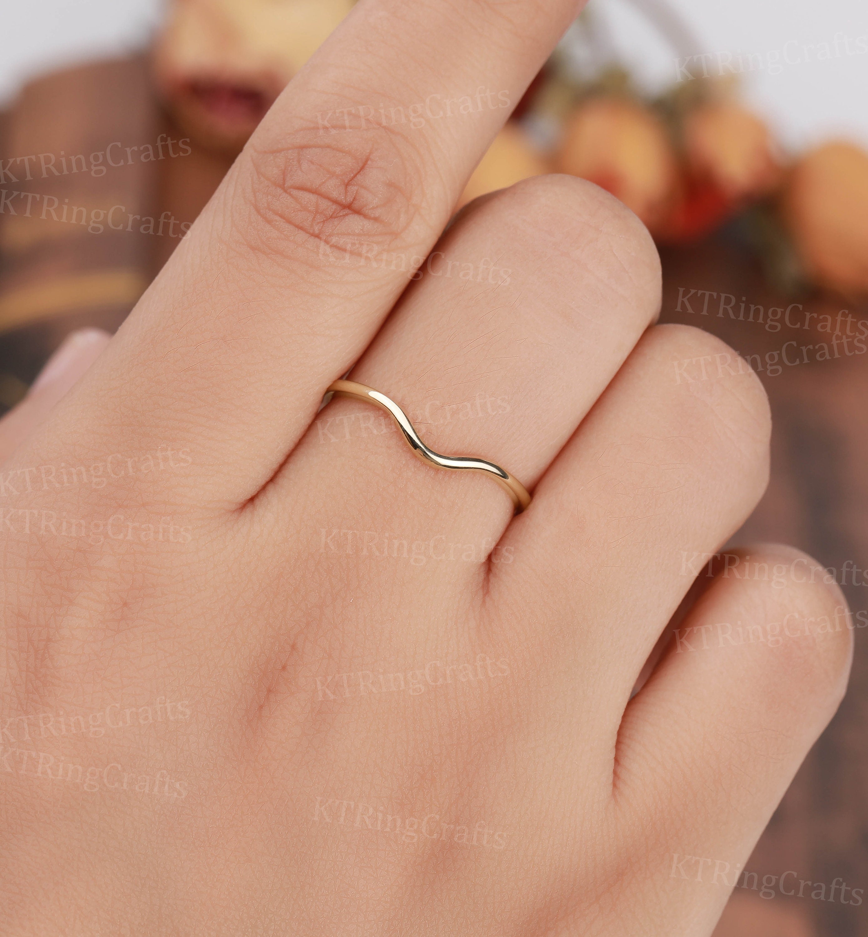 Plain Gold Wedding Bandcurved Wedding Bandsolid Rose Gold - Etsy