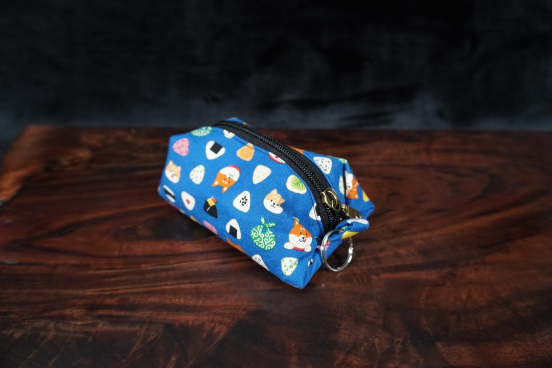 Shiba Inu Dog + Musubi Riceball, Soft Small Boxy Pouch With Clip-on ...