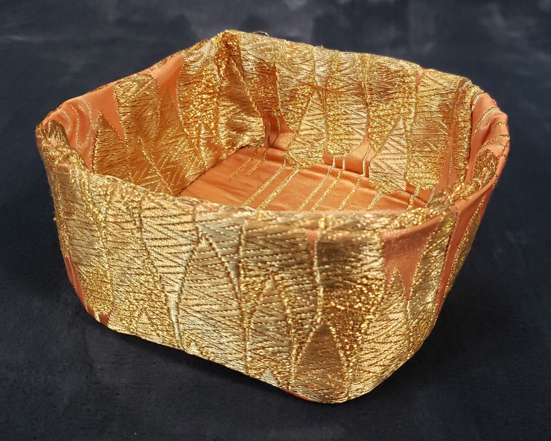 Obi Kimono Small Fabric Basket Bowl Container / Catchall Decorative ...