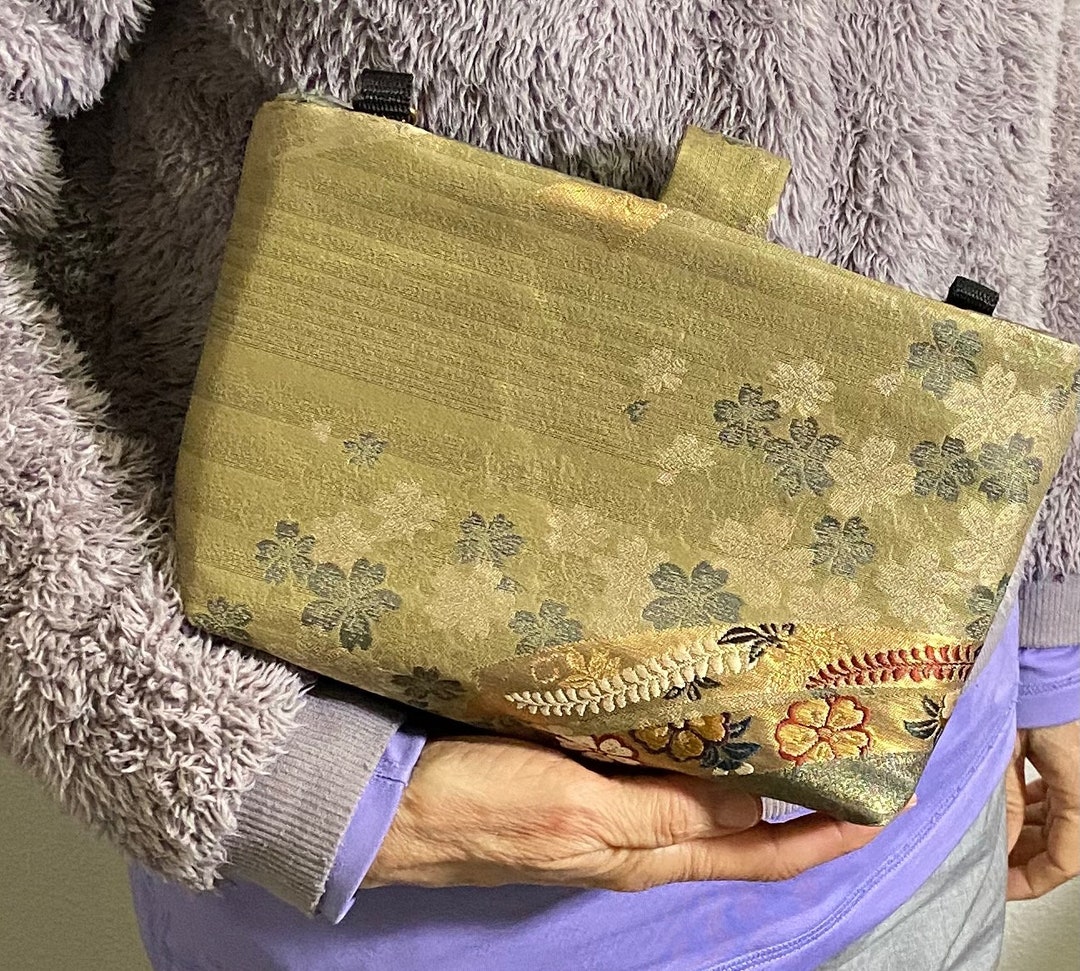 Olive Green With Gold Obi Multi-functional Clutch W/ Center Zipper ...