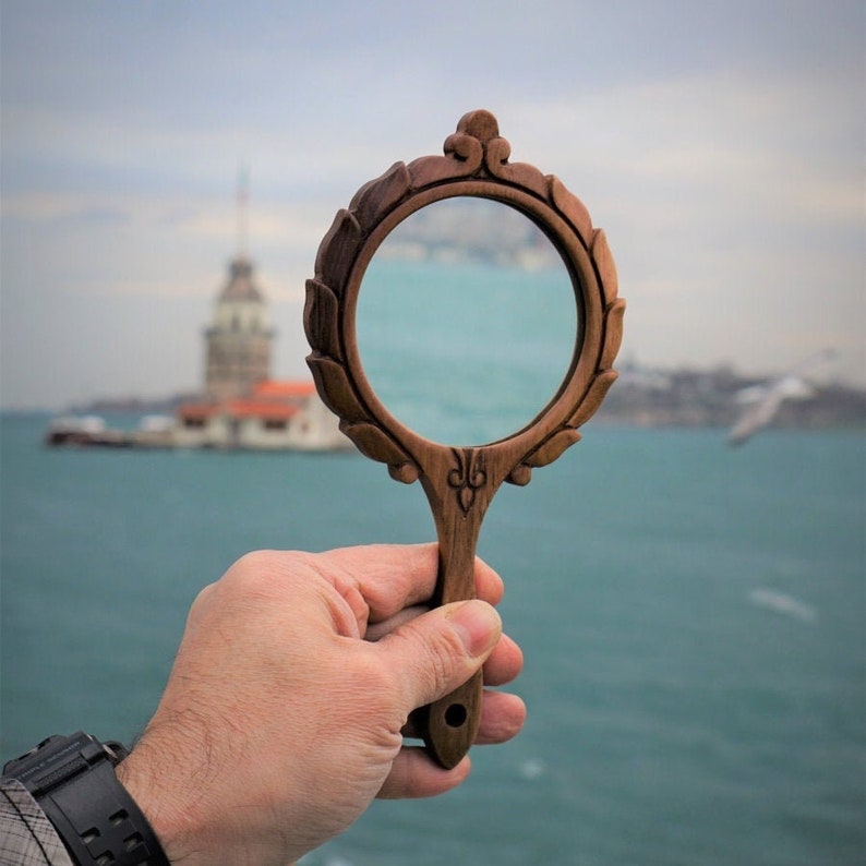 Premium Hand Mirror Custom Design Elegant Hand Carved - Etsy