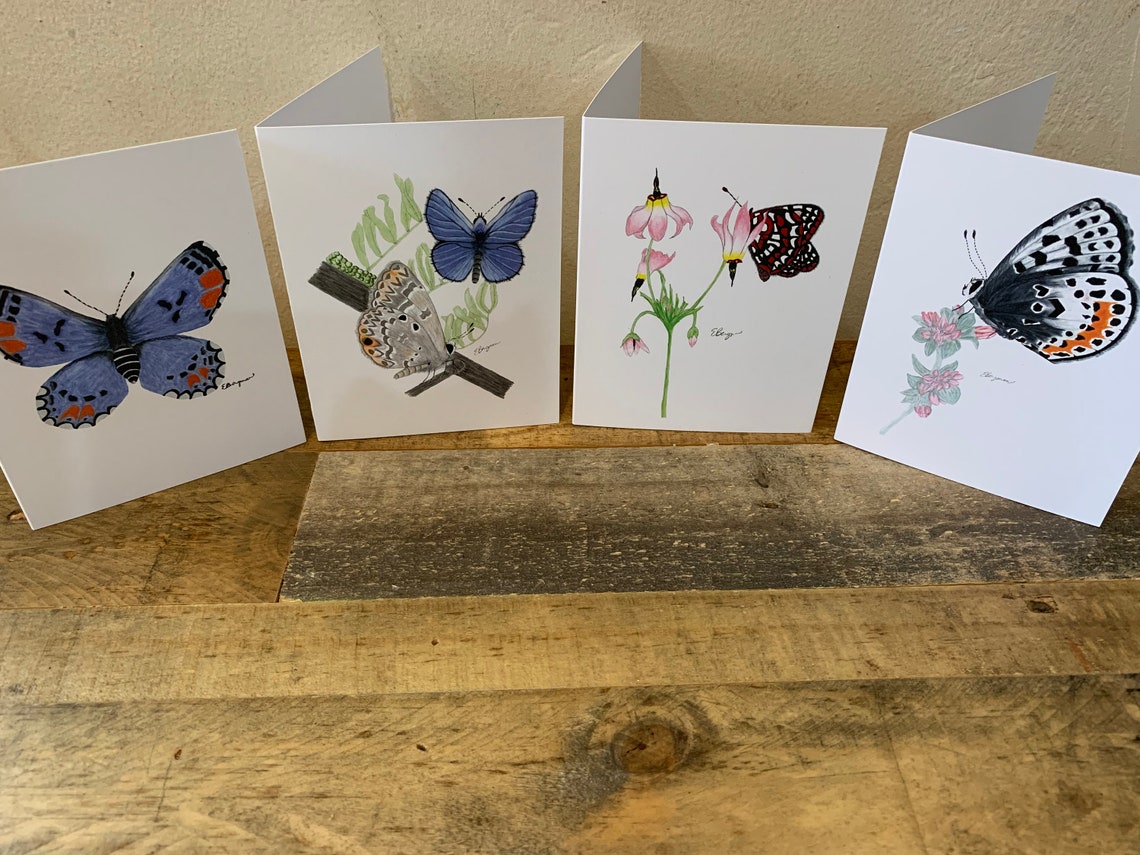 Butterfly Card Art Butterfly Card Set Butterfly Set | Etsy