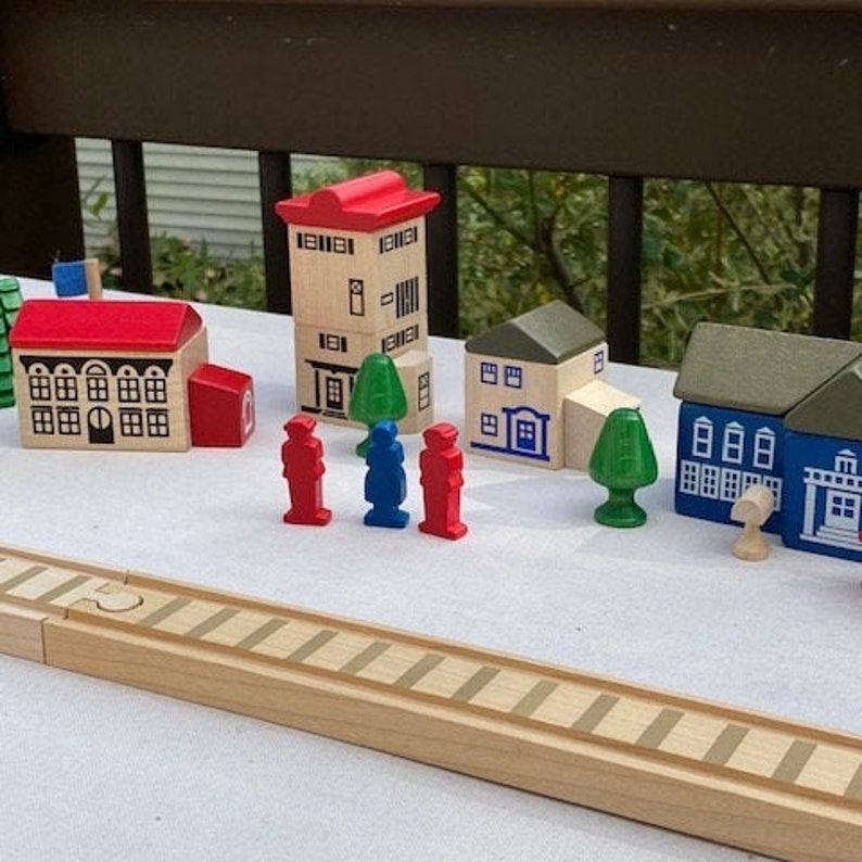 TC Timber Wooden Maple Train Set Farm Home & Happy Village - Etsy Italia