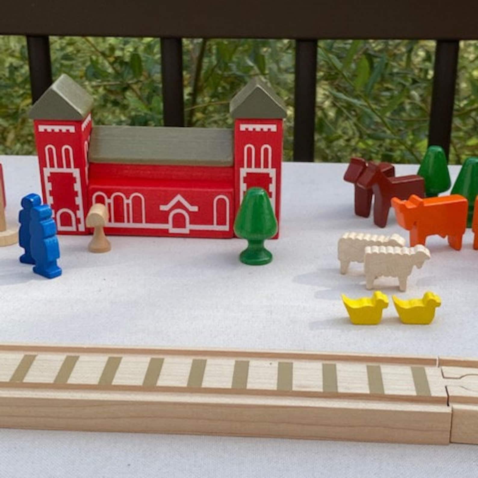TC Timber Wooden Maple Train Set Farm Home & Happy Village - Etsy