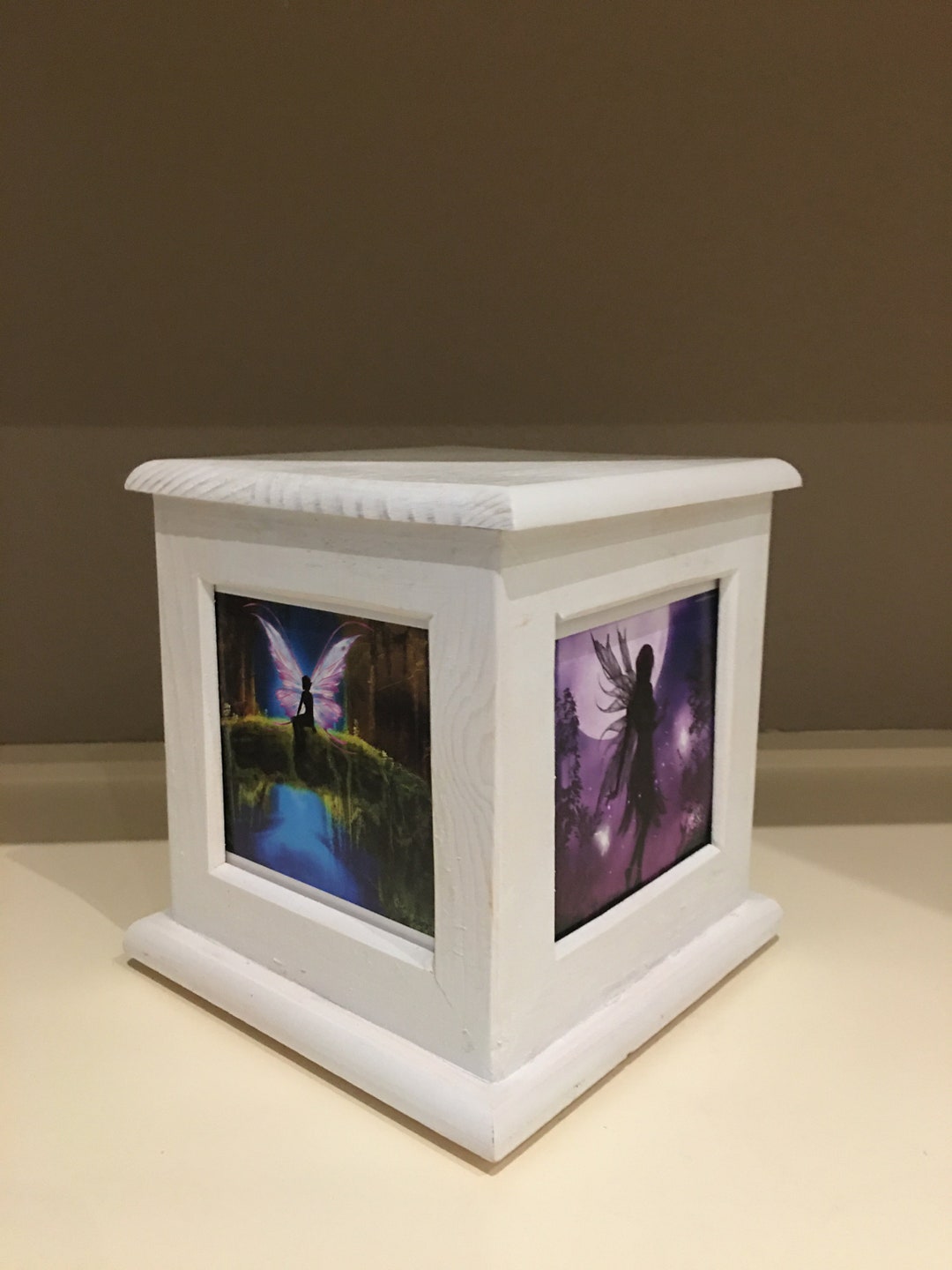 Rustic Stained or Painted White Memory Display Box Four Sided Picture ...