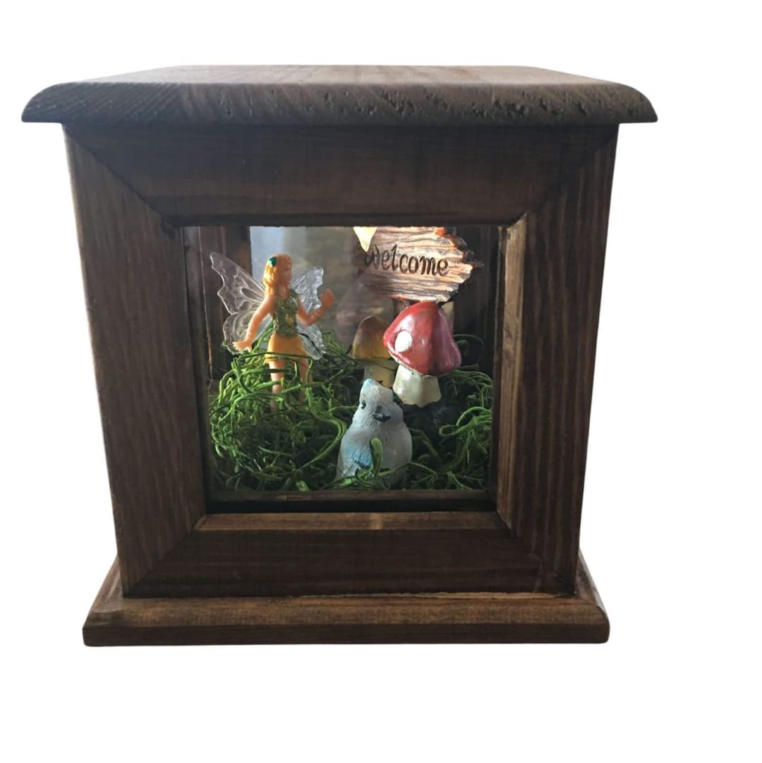 Fairy Garden Display Box, Comes With the Fairy Garden Characters/moss ...