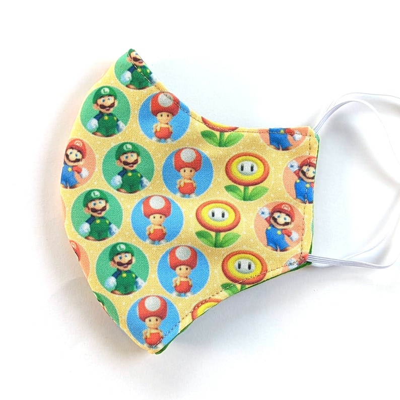 Handsewn Mask Super Mario Bros Fabric Face Covering 2 Layer - Etsy