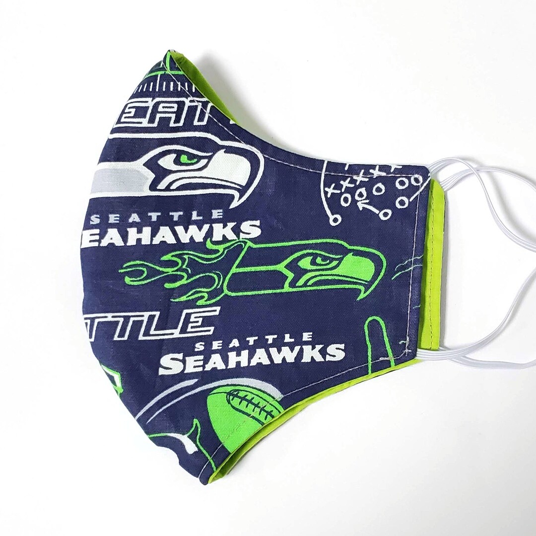 Seatle Seahawks Fabric Collage Face Covering, 2 Layer NFL Face Mask ...