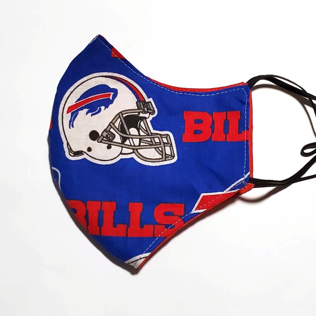 Buffalo Bills Helmet and Logo Face Covering, 2 Layer NFL Face Mask With ...
