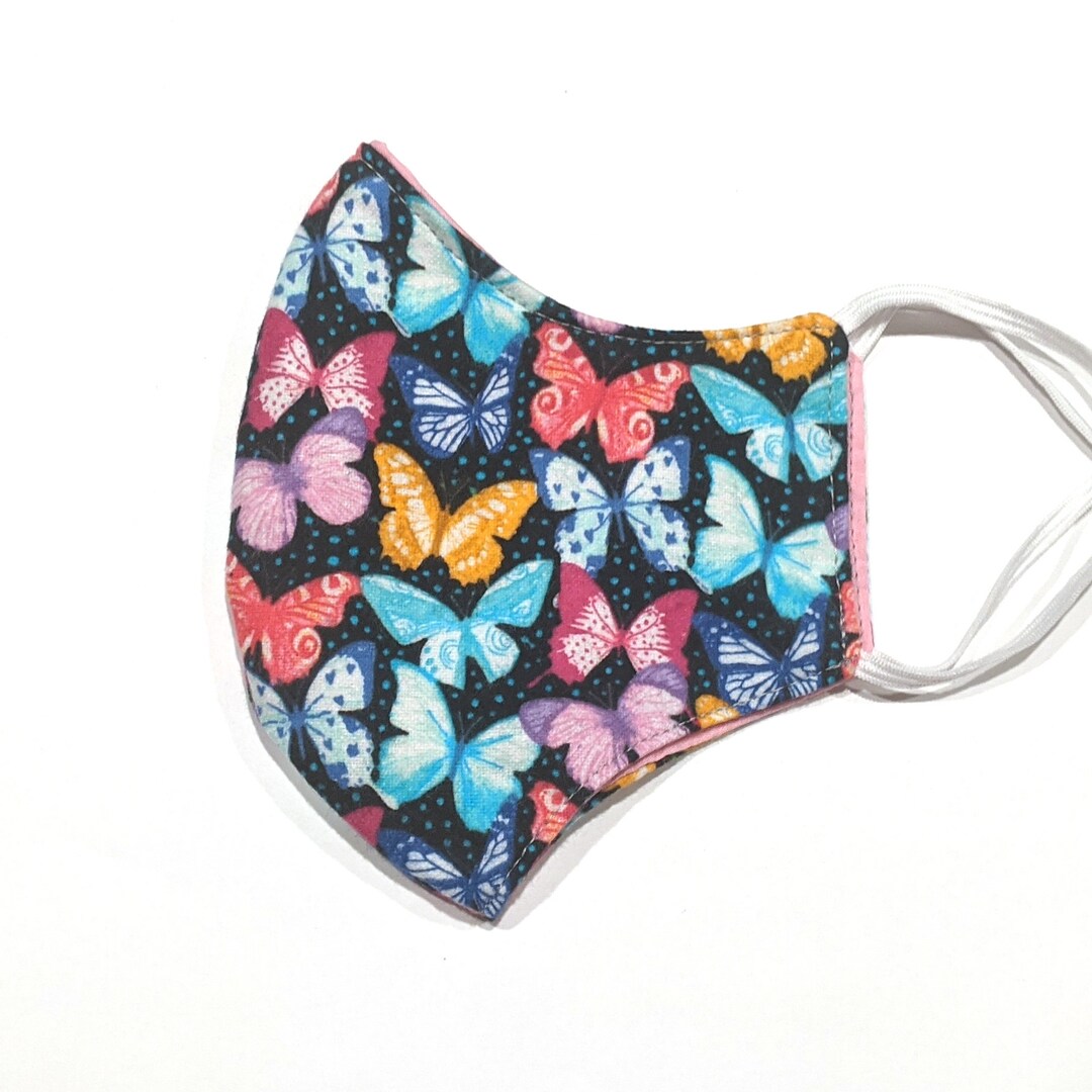 Butterflies Handsewn Face Covering, 2 Layer Butterfly Face Mask With ...