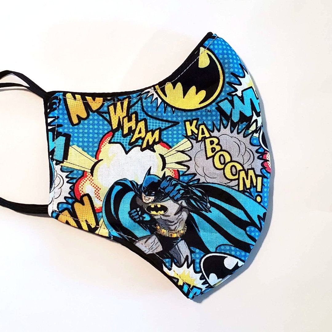 Hand-sewn Batman Fabric Kaboom Face Covering 2 Layer DC Hero - Etsy