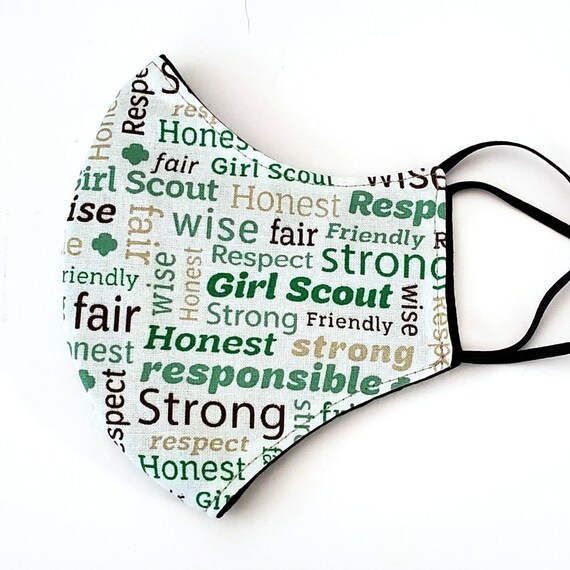 Girl Scout Text Handsewn Face Covering 2 Layer Mask of Girls | Etsy