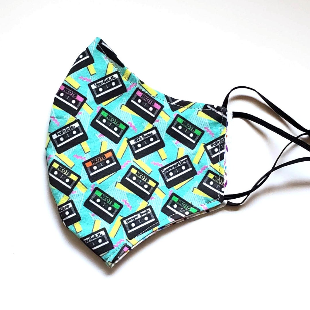 NKOTB Mixed Tape Fabric Hand-sewn Face Covering, 2 Layer New Kids on ...