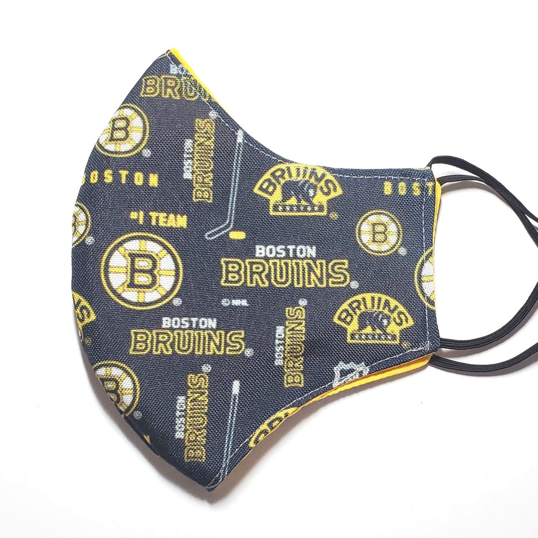 Boston Bruins Mask Collage, 3 Layer NHL Face Mask With Adjustable ...