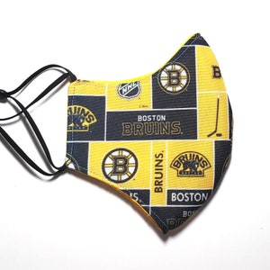 Boston Bruins Blocks Mask, 3 Layer NHL Face Mask With Adjustable ...